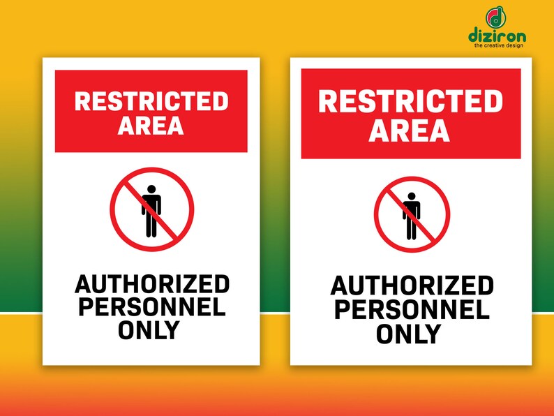 Printable Restricted Area Authorized Personnel Only, Signboard US ...