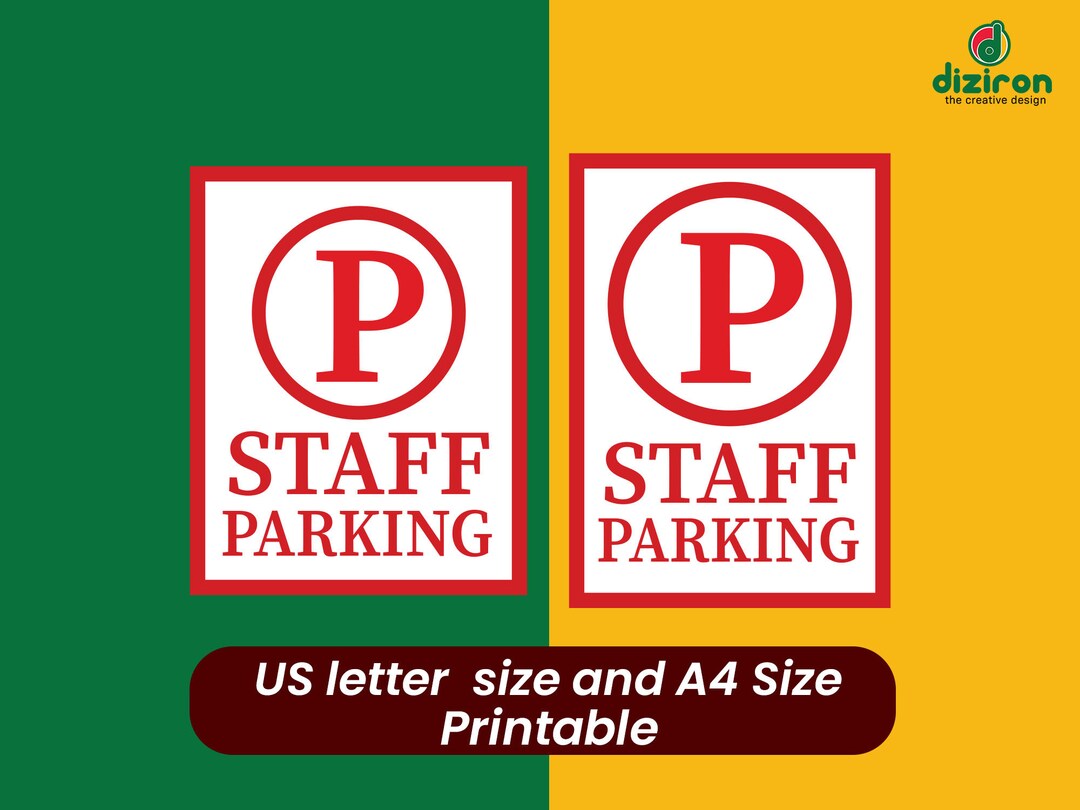 Staff Parking Sign Board Printable Us Letter or A4 Size Pdf - Etsy