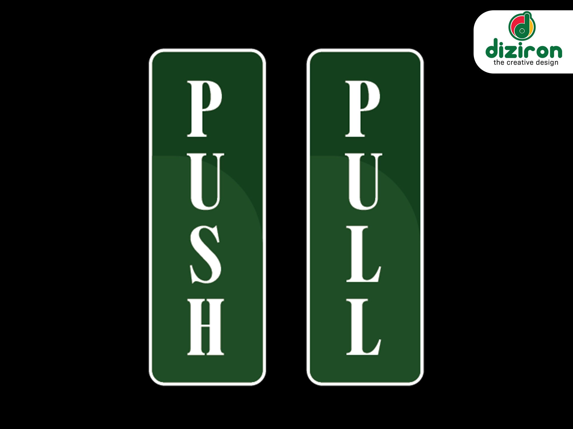 Luxury Push & Pull Set of Door Signs in Vertical Shape, Sets of 5 Push ...
