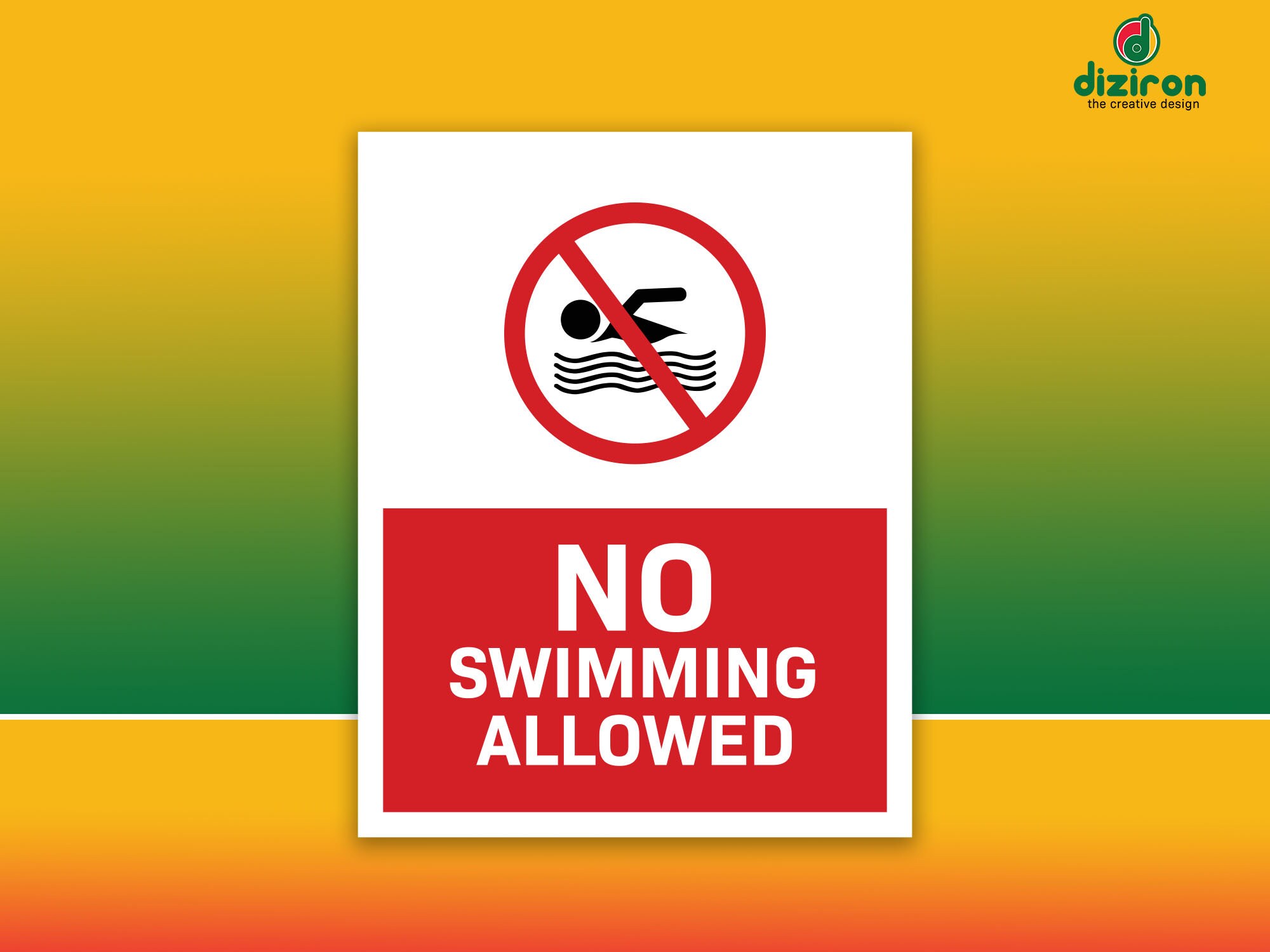 Printable No Swimming Allowed, Sign Board US Letter and A4 Size ...