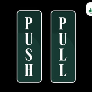 Luxury Push & Pull Set of Door Signs in Vertical Shape, Sets of 5 Push ...