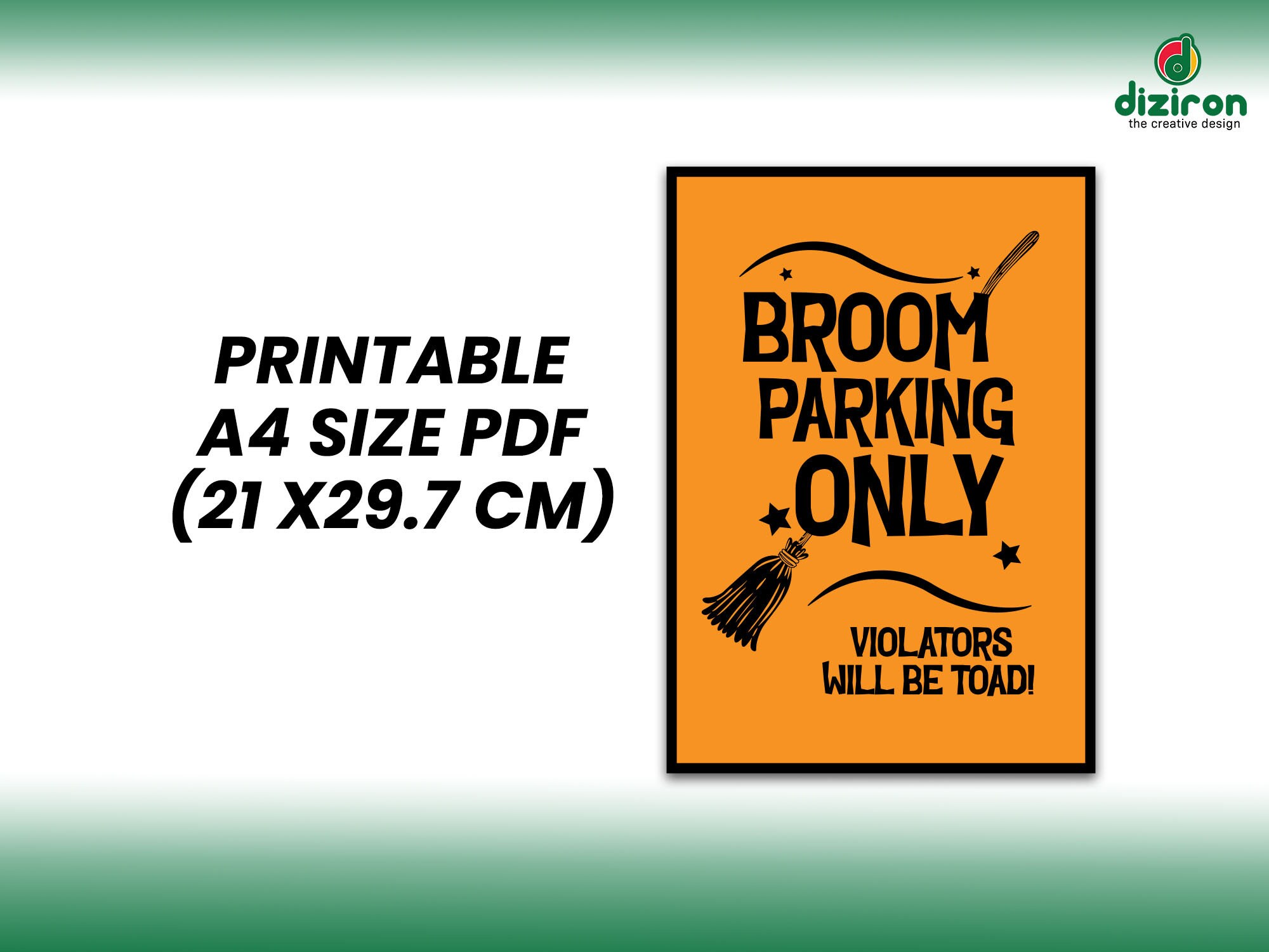 Printable Broom Parking Only Signs US Letter and A4 Size PDF. - Etsy