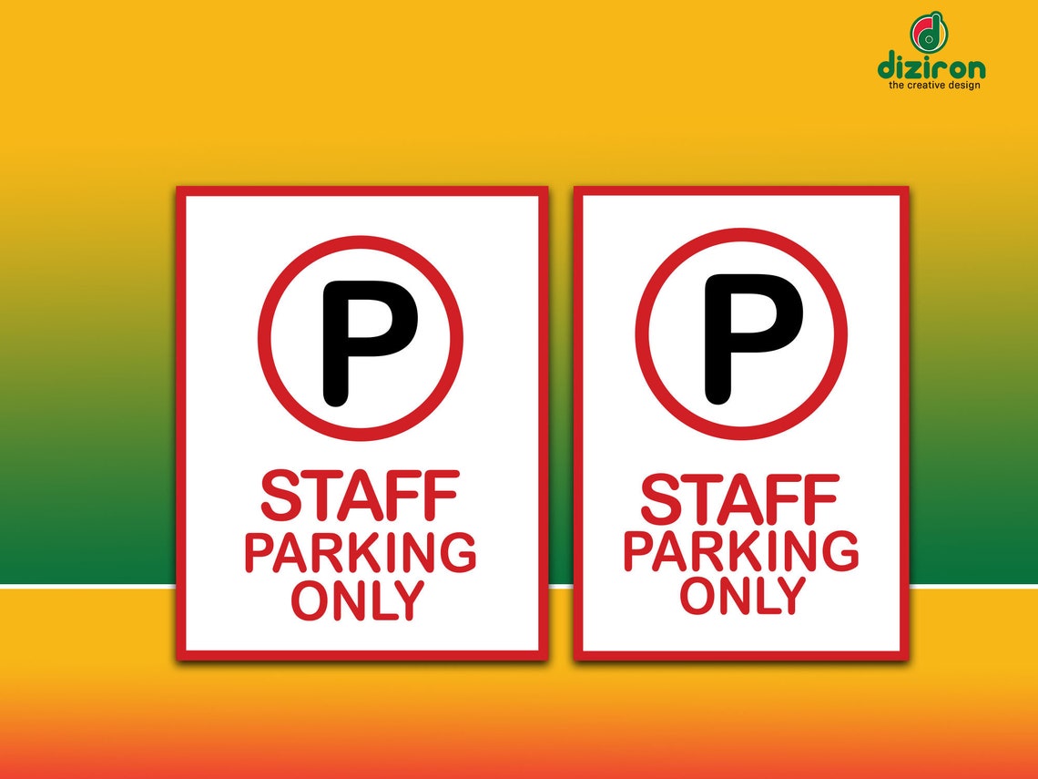 Staff Parking Sign Board Printable Us Letter or A4 Size Pdf, Instant ...