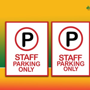 Staff Parking Sign Board Printable Us Letter or A4 Size Pdf, Instant ...