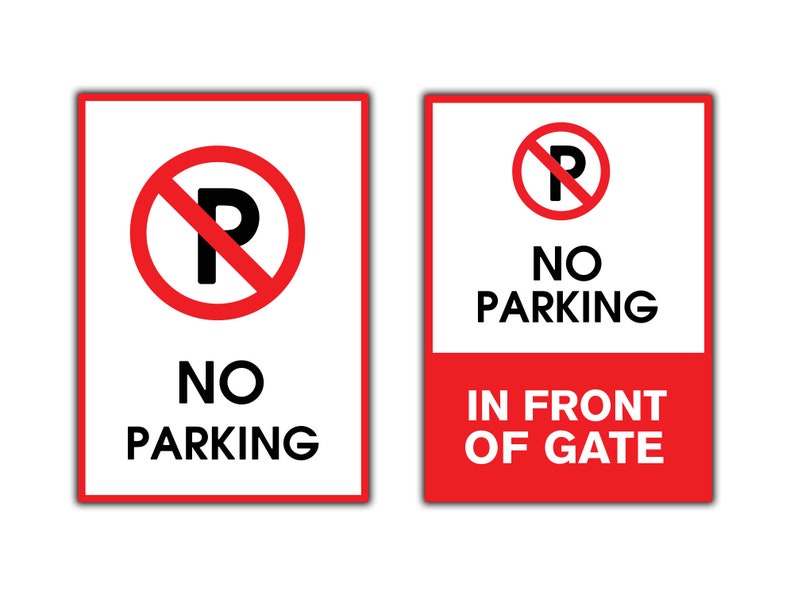 No Parking Sign Board Printable A4 Size Pdf, No Parking Road Sign, Instant Download. - Etsy Canada