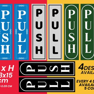 Push Pull a Set of Door Signs in a Vertical Shape, Pull-push 4 Designs ...
