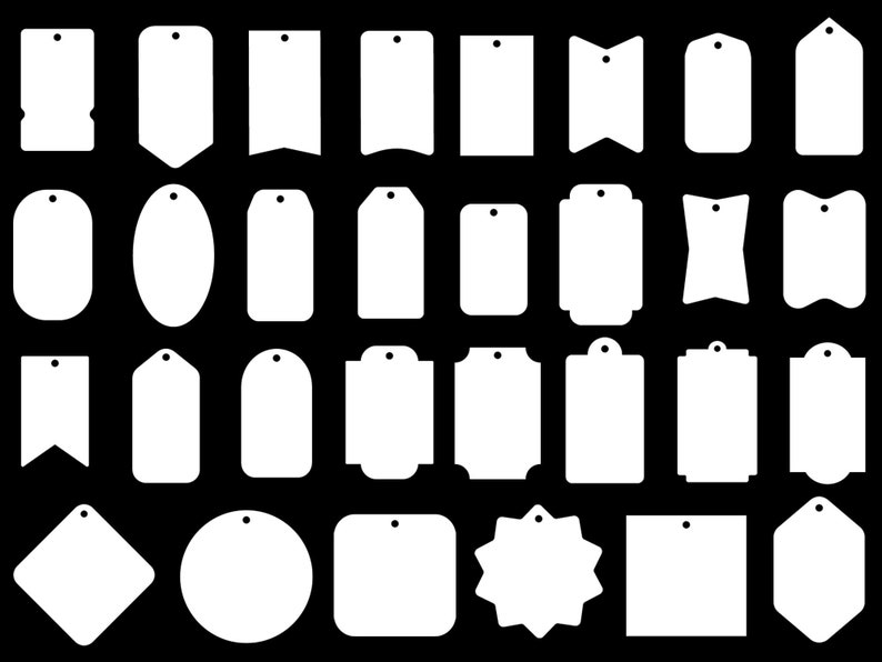 Bundle Tag SVG, Set of Labels Black and White PNG. - Etsy