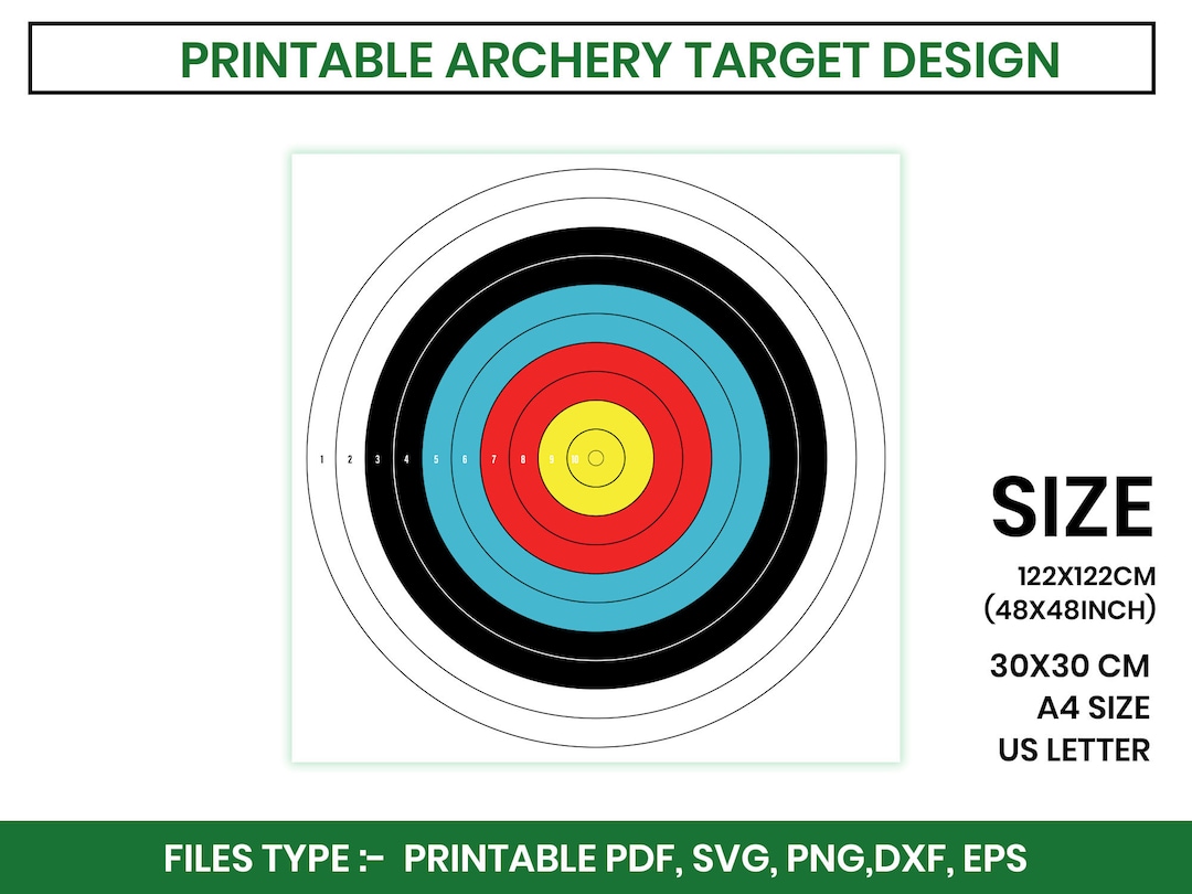 Printable Archery Target Shoting at White Background , Scalable Vector ...