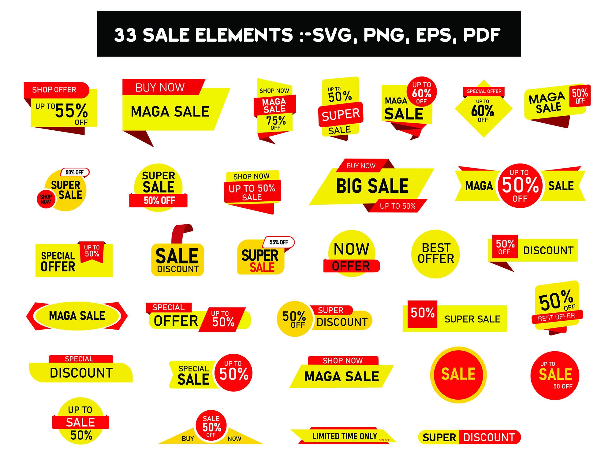 Sale Sticker, SVG Clipart Vector Design Illustration Print, Set of Sale ...