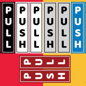 Push Pull a Set of Door Signs in a Vertical Shape, Pull-push 4 Designs ...