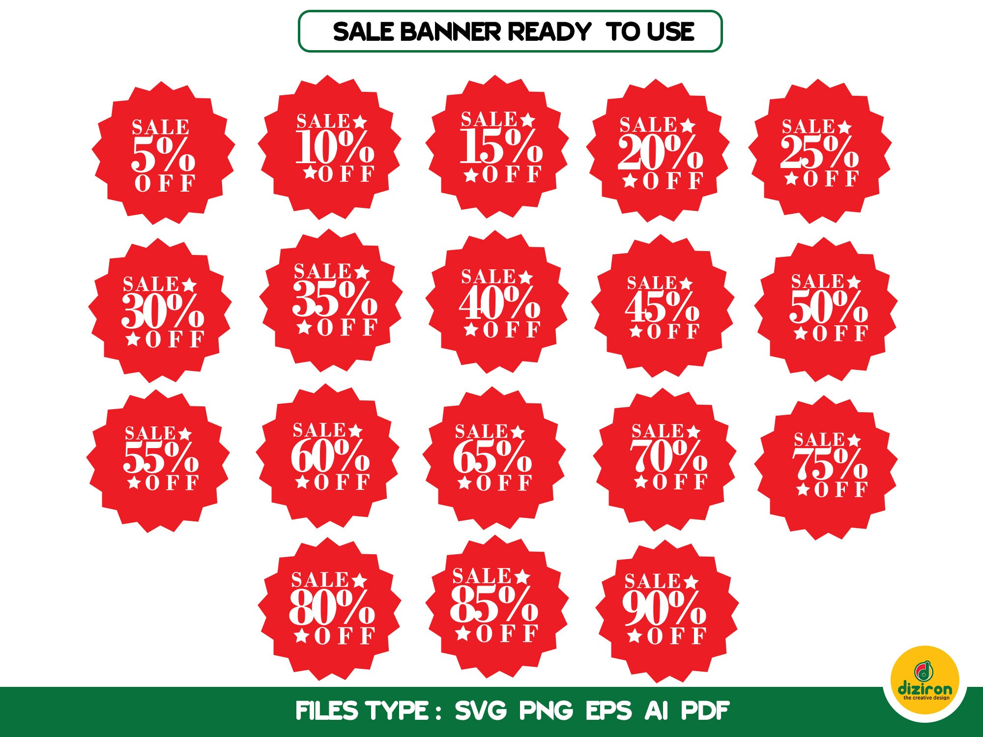 Sale Sticker Svg, Big Sale Clipart Vector Design Illustration Set of ...