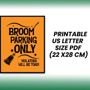 Printable Broom Parking Only Signs US Letter and A4 Size PDF. - Etsy