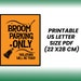 Printable Broom Parking Only Signs US Letter and A4 Size PDF. - Etsy