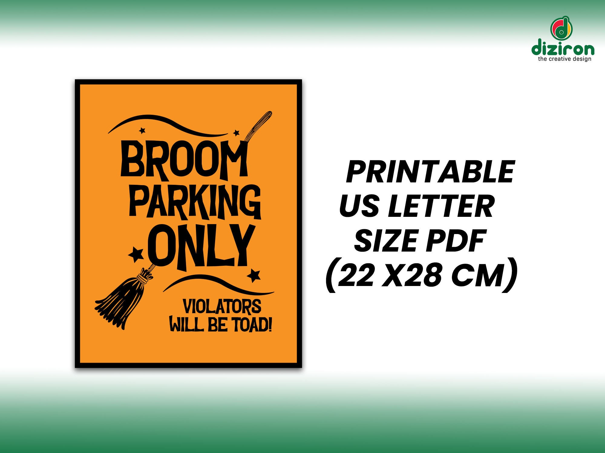 Printable Broom Parking Only Signs US Letter and A4 Size PDF. - Etsy