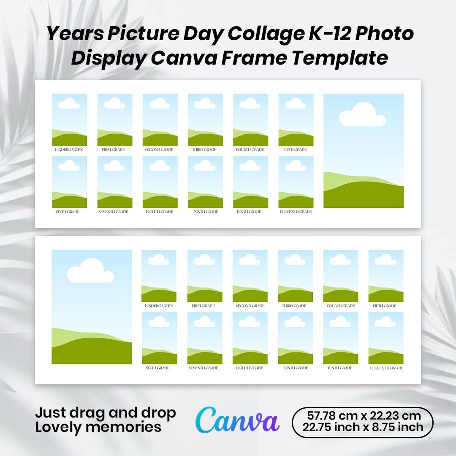 School Years Photo Collage Template | K-12 Keepsake (digital Download ...