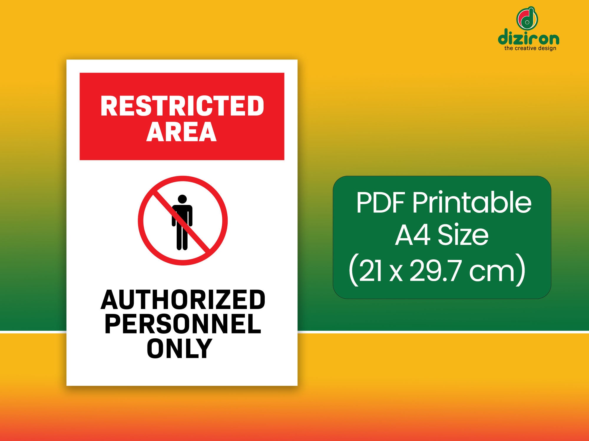 Printable Restricted Area Authorized Personnel Only, Signboard US ...