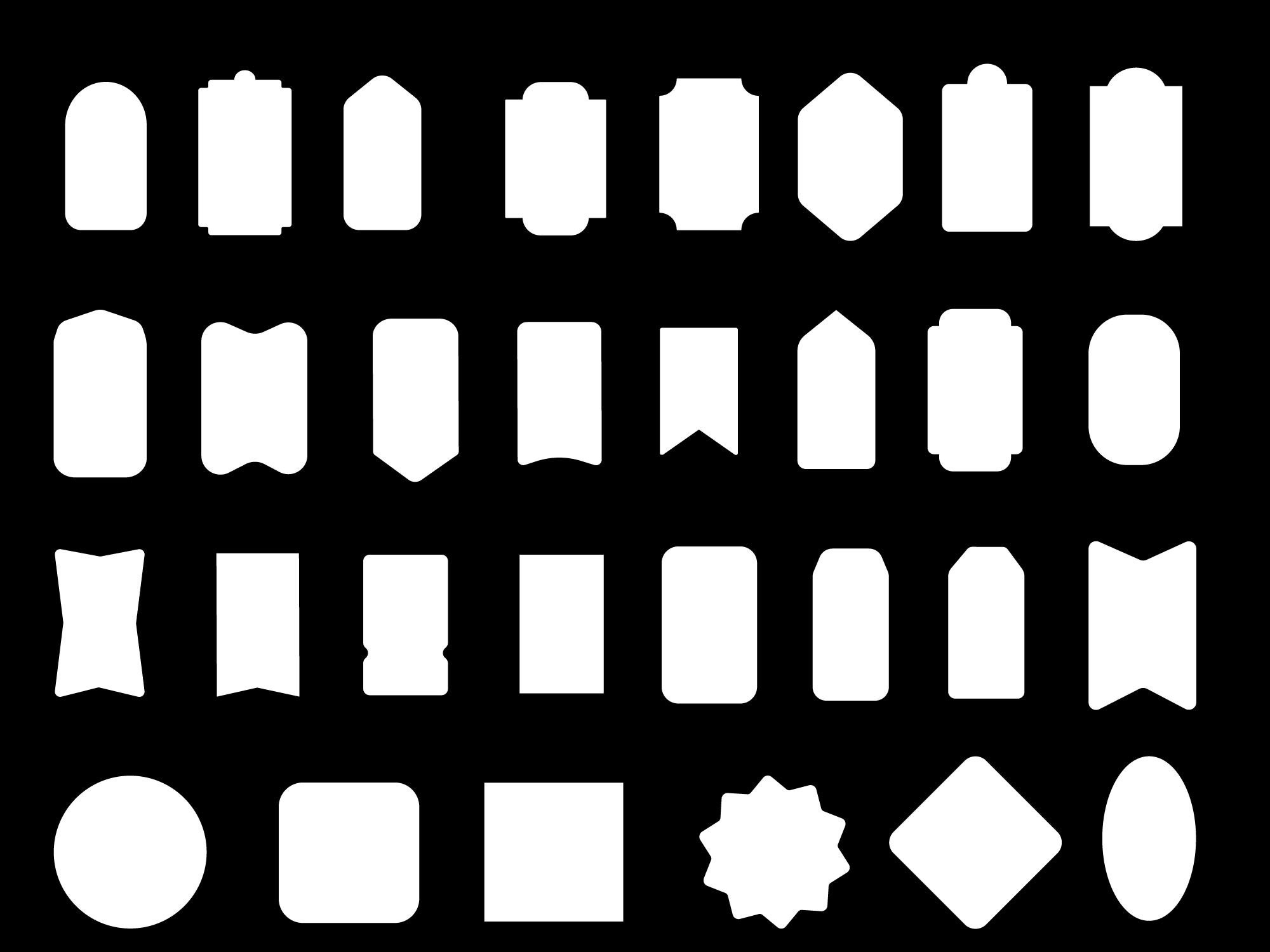 Bundle Tag SVG, Set of Labels Black and White PNG. - Etsy