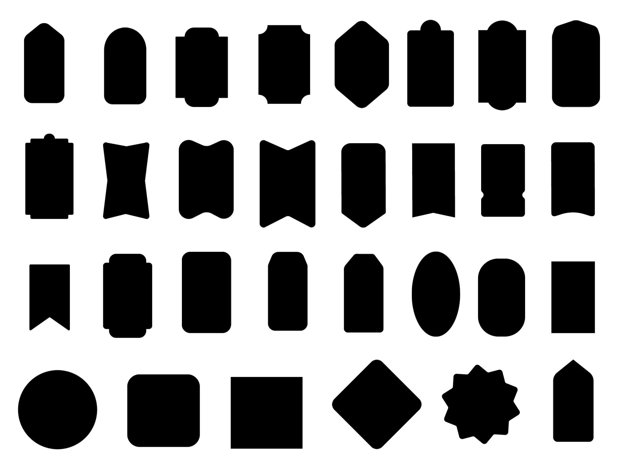 Bundle Tag SVG, Set of Labels Black and White PNG. - Etsy