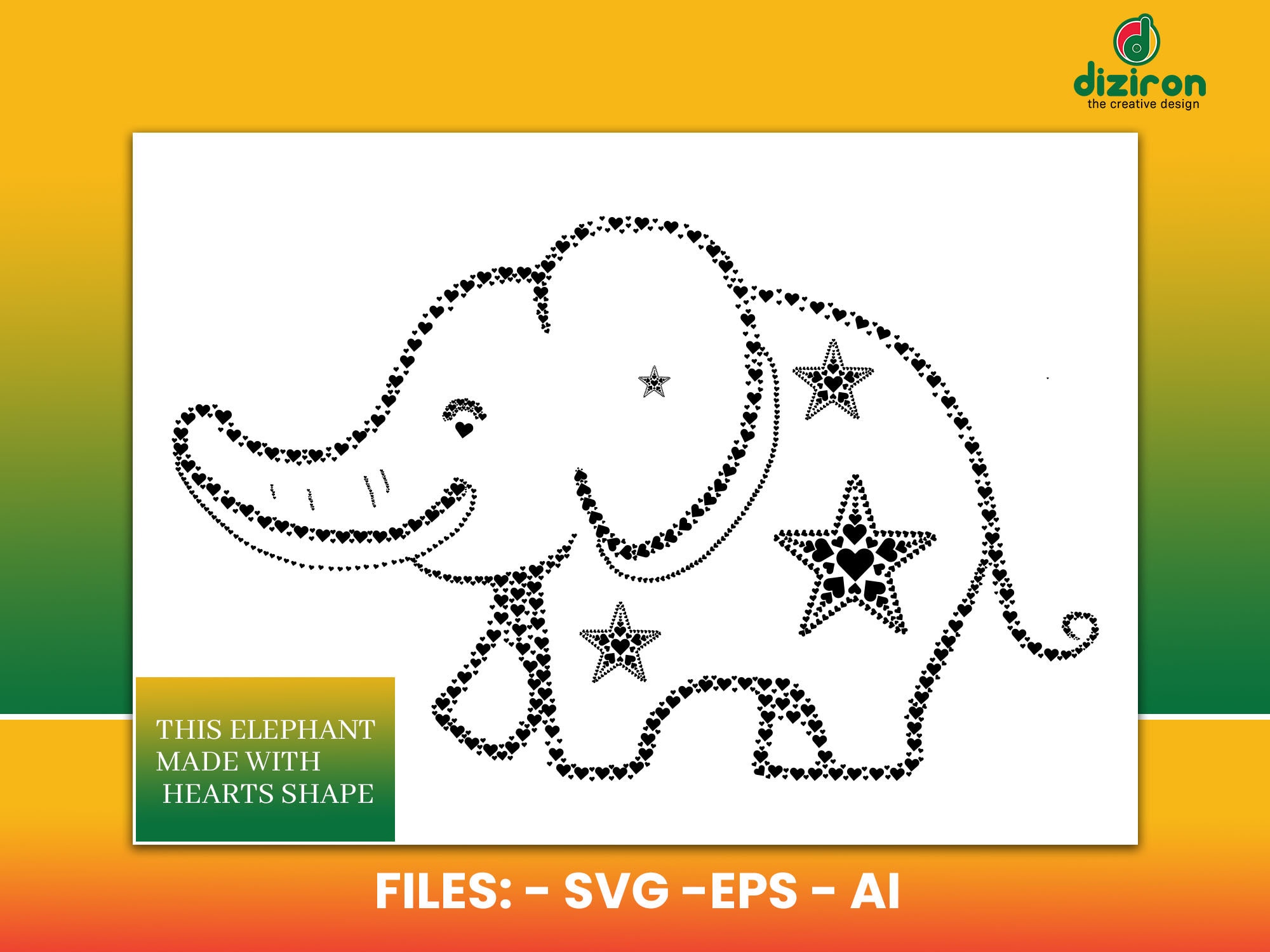 Heart Elephant SVG, Heart Elephant Clipart SVG, Instant Download. - Etsy