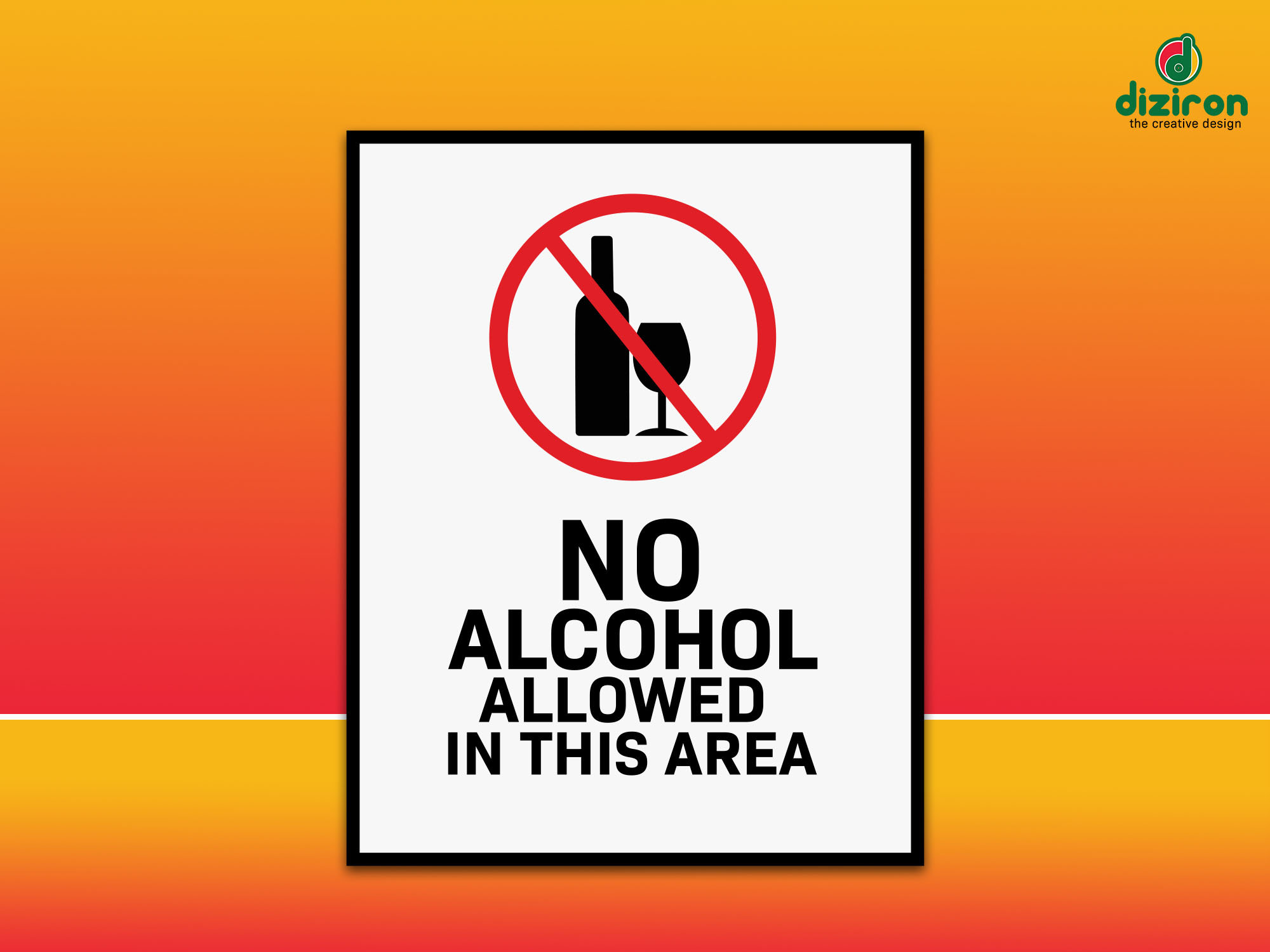 Printable No Alcohol Allowed in This Area Sign US Letter and A4 Size - Etsy
