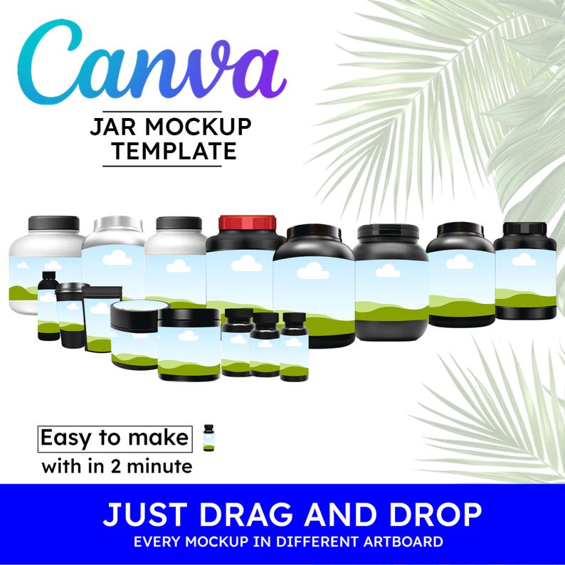 Jar Mockup Canva Template | Drag & Drop Label Showcase (PDF) - Etsy
