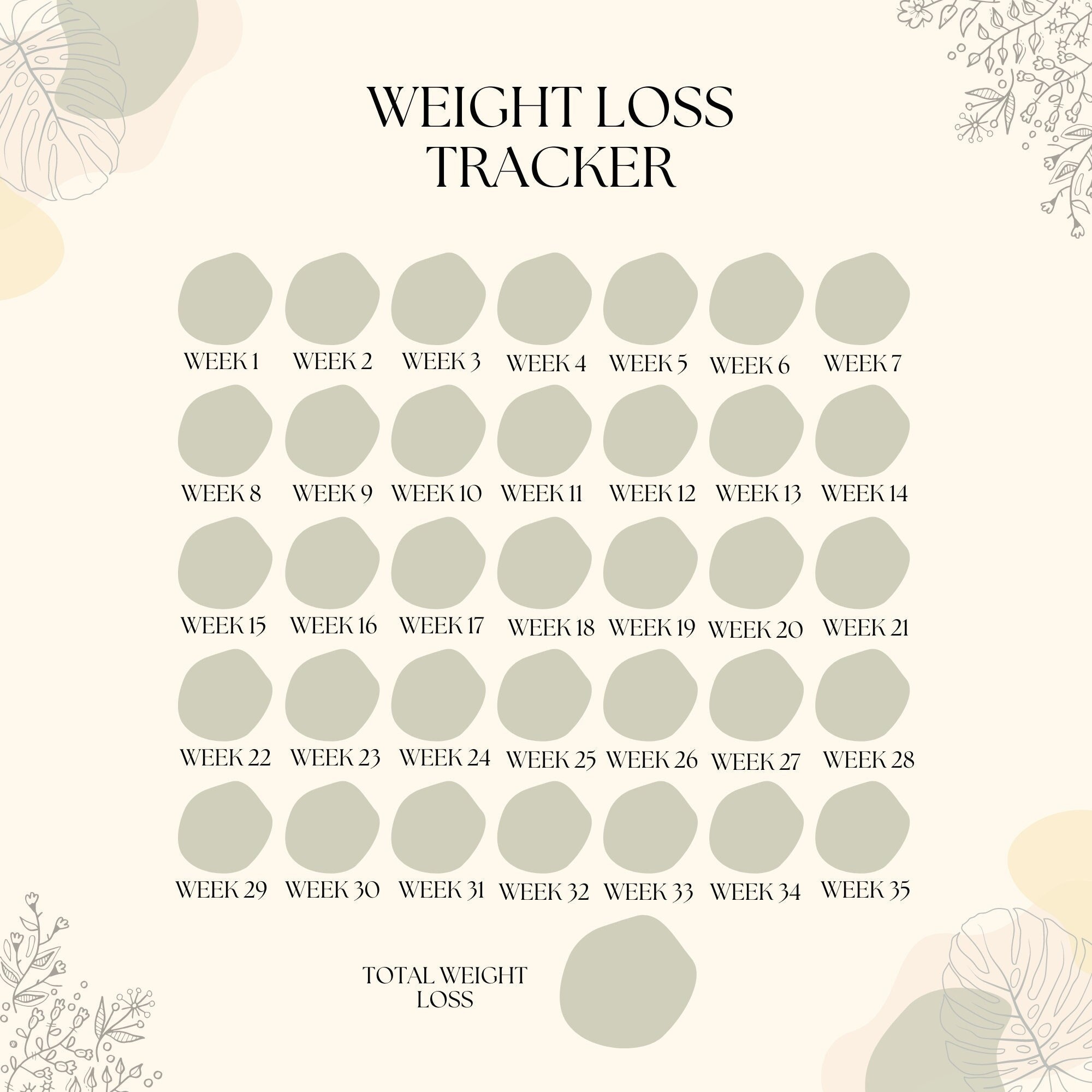 Daily and Weekly Weight Loss Tracker - Etsy