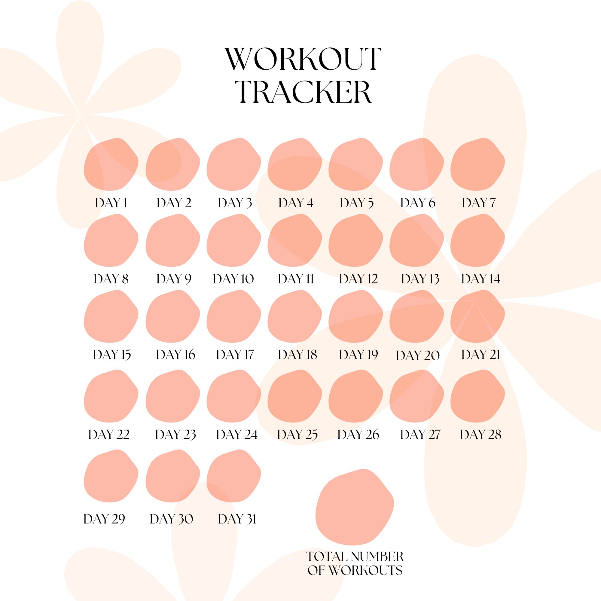 Workout Tracker | Simple Workout Tracker | Pink Workout Tracker | Easy ...