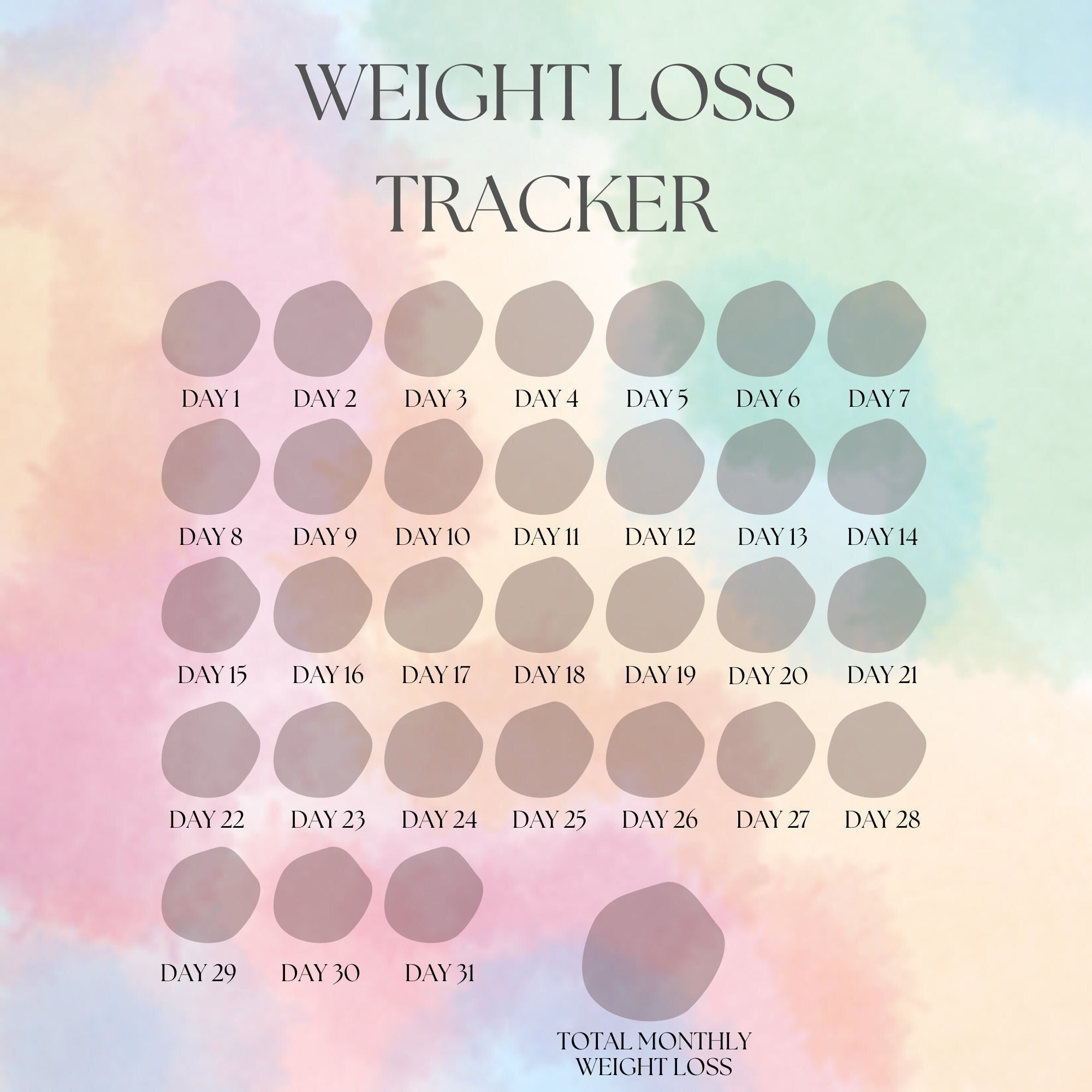 Daily and Weekly Weight Loss Tracker | New Years Resolution Tracker ...