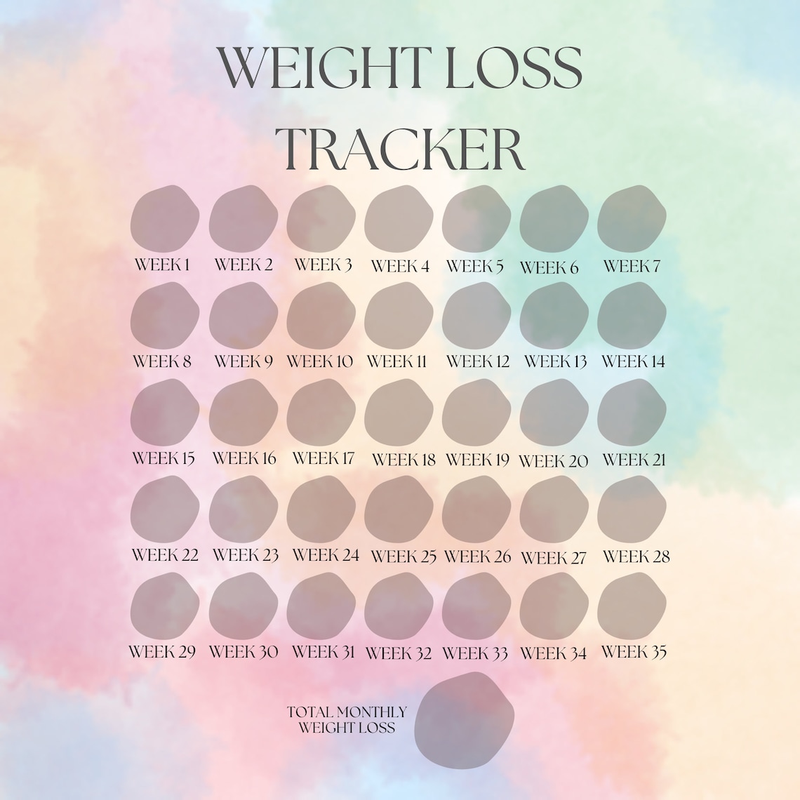 Daily and Weekly Weight Loss Tracker | New Years Resolution Tracker ...