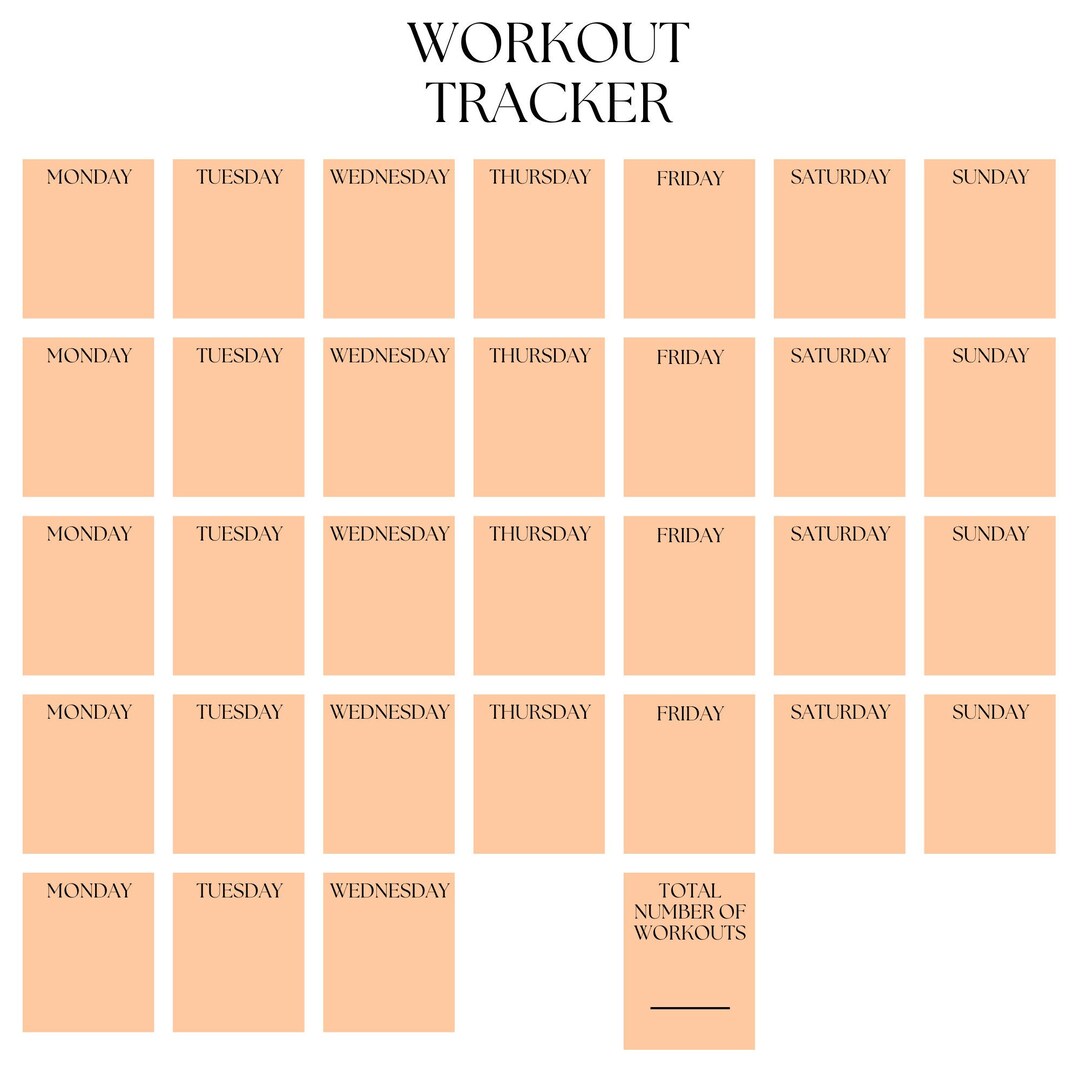 Monthly Workout Tracker | Monthly Workout Schedule | Workout Tracker ...