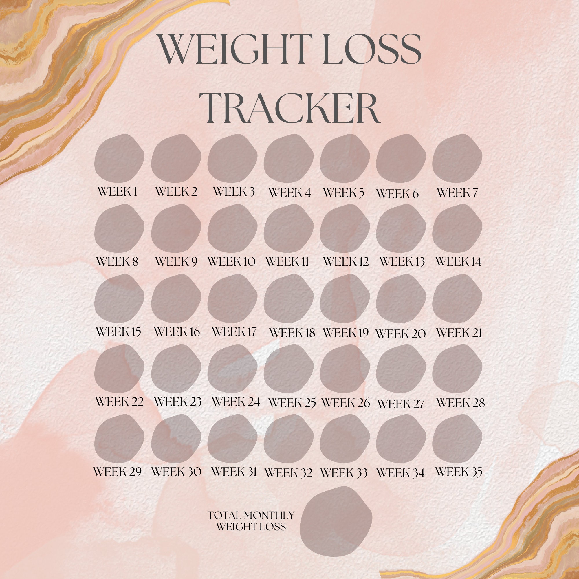 Daily and Weekly Weight Loss Tracker | Simple Weight Loss Tracker ...