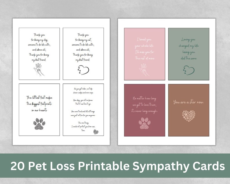 Printable Grief Affirmation Cards Pet Loss Sympathy Card Pet - Etsy ...