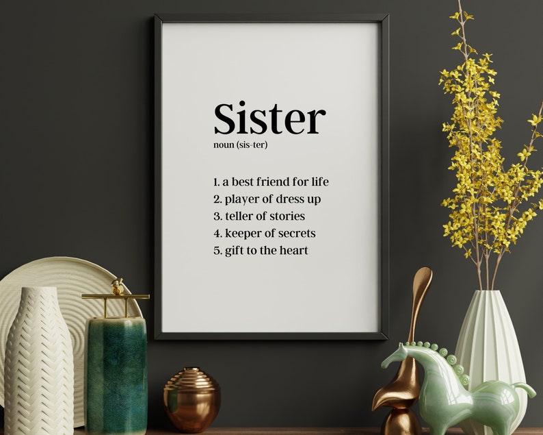 Girl Definition Poster / Sister Quote Wall Art / Big Sis Gift - Etsy