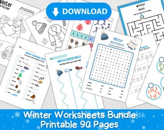 Printable Winter Preschool Activity Bundle - Etsy