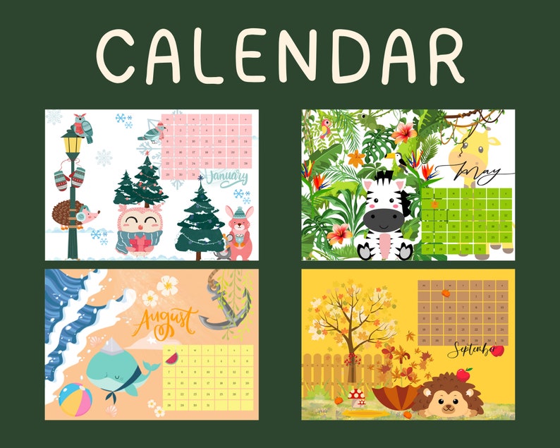Printable Calendars, Printable Kids Calendars, 2024 Calendars ...