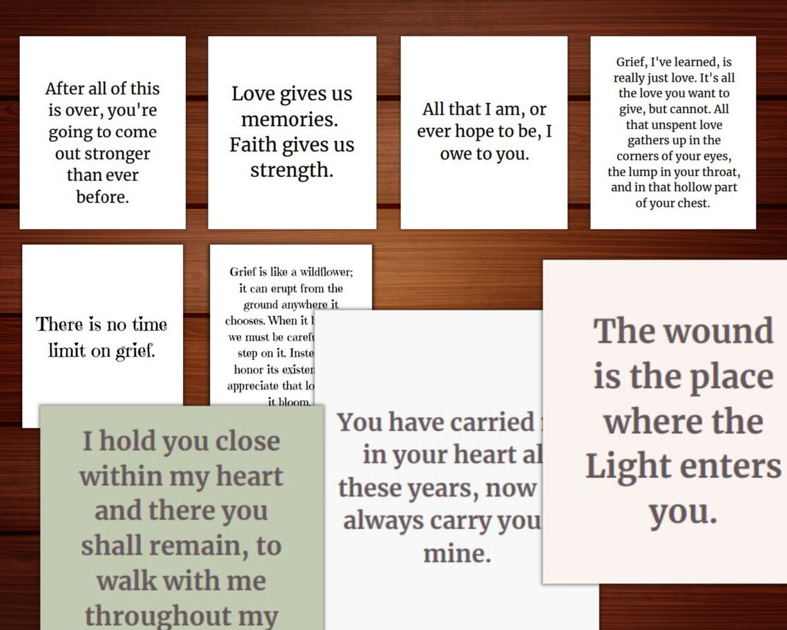 Printable Grief Affirmation Cards, 90 Grief Cards, Printable Grief ...
