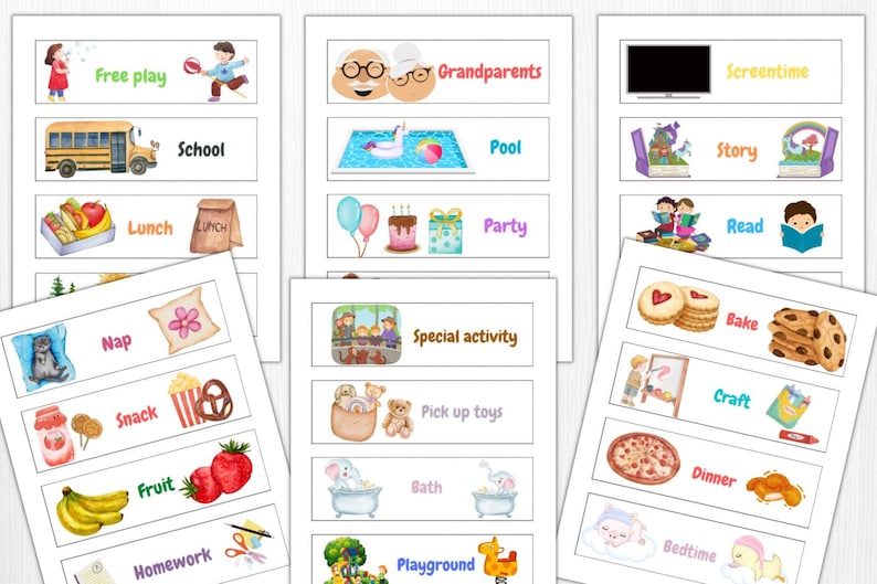 Printable Visual Calendar Daycare Download Visual Schedule Toddler Kids ...