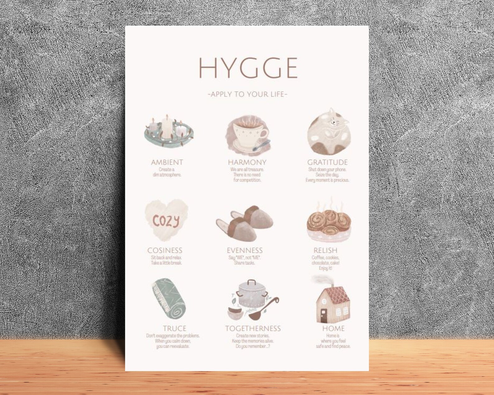 Hygge Guide Print, Danish Wall Art, Hygge Wall Art, Hygge Poster, Hygge ...