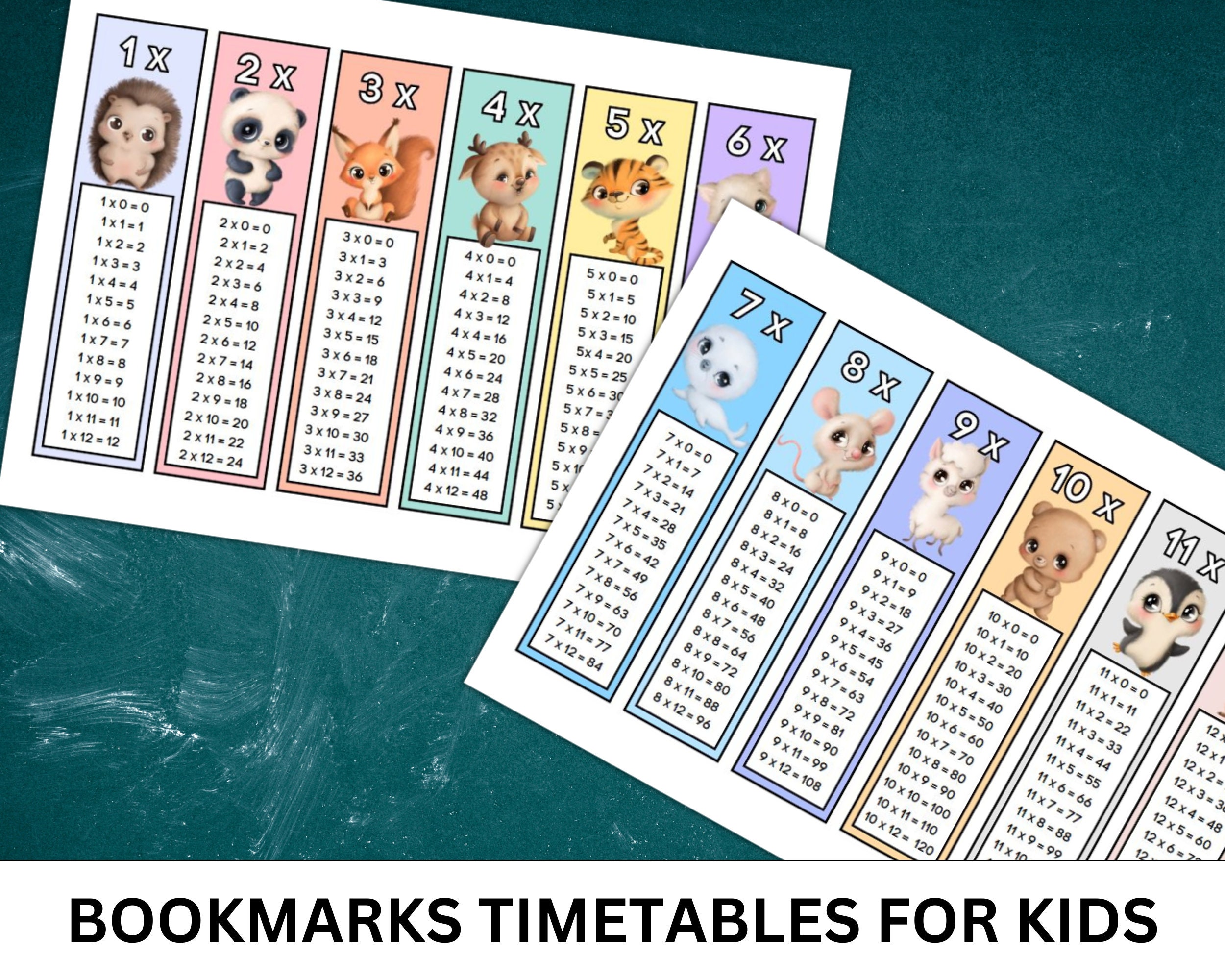 Kids Bookmarks With Multiplication Table, Kids Printable Bookmarks ...