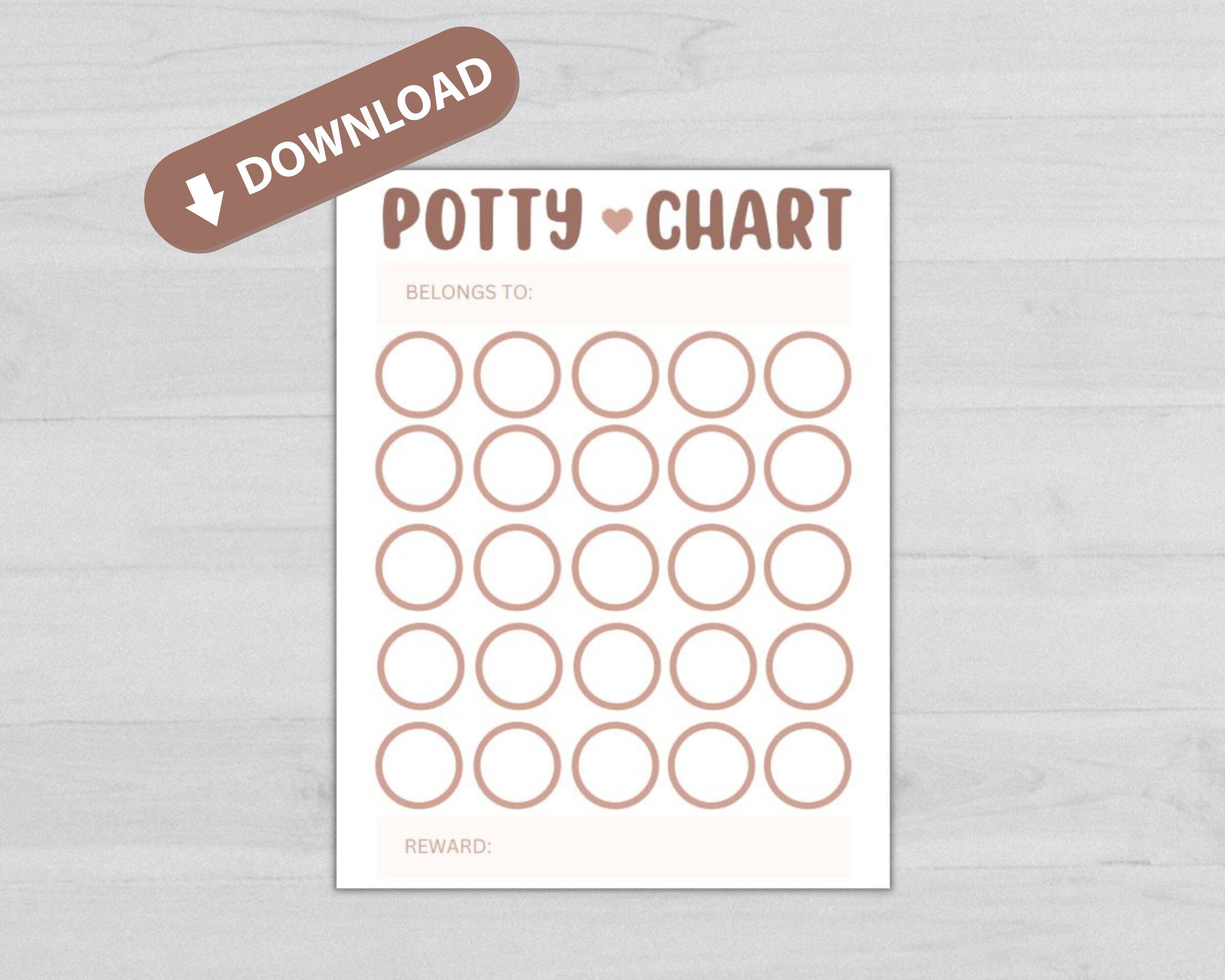 Potty Training Chart Printable Toddler Potty Time Chart - Etsy