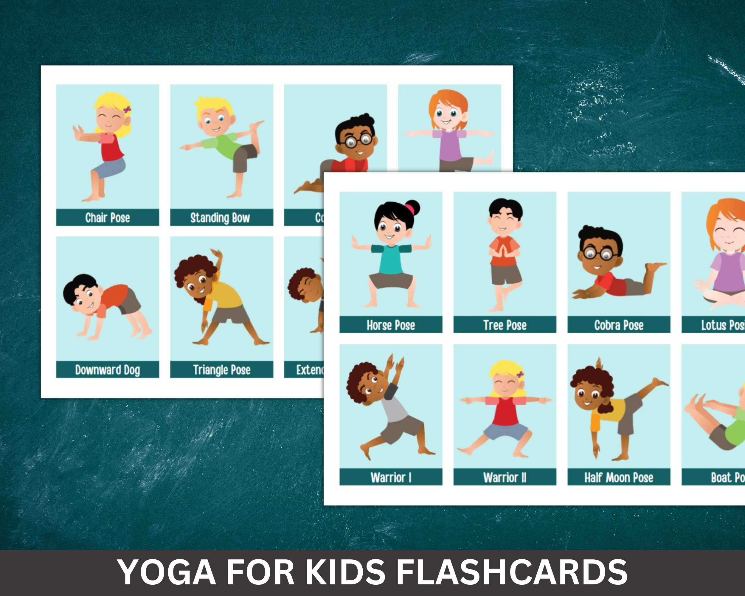 Yoga Cards for Kids, Printable Brain Break Activities, Fitness Movement ...