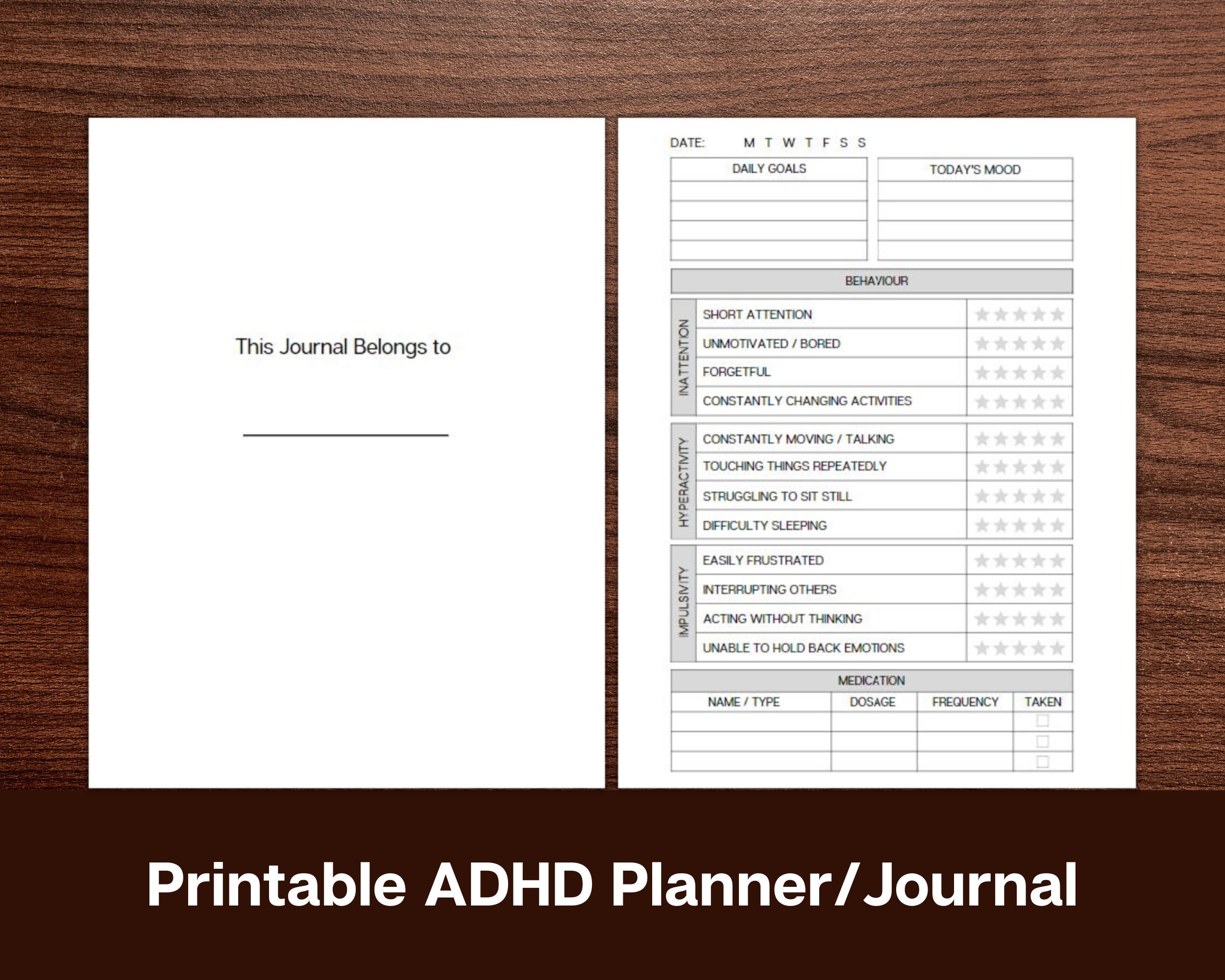 ADHD Planner Printable, ADHD Daily Planner, ADHD Digital Planner, Daily ...