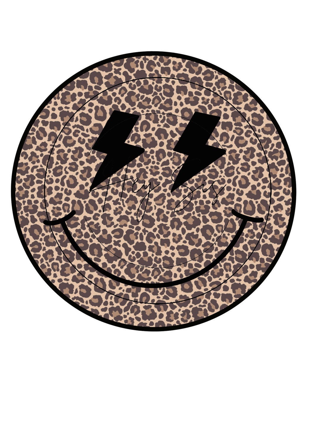 Retro Cheetah Smiley Face, Ready to Press Sublimation Sheet - Etsy