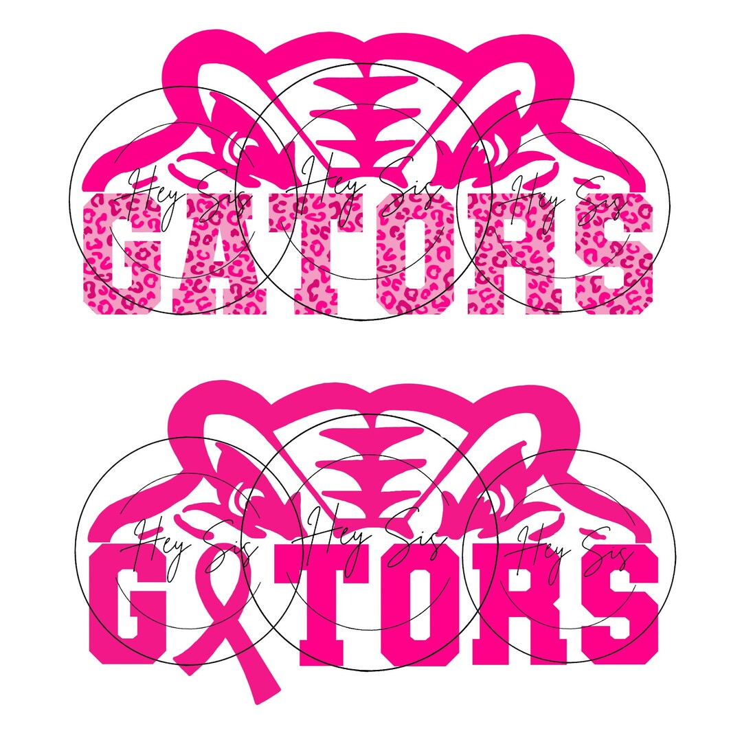 Breast Cancer Awareness Gators Sublimation Design, PNG, SVG Digital ...