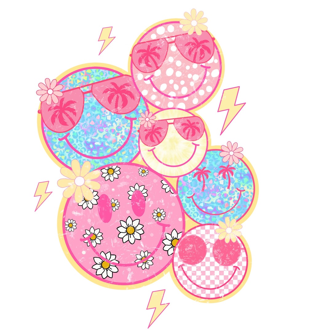 Retro Smiley Faces, Png Digital Download, Sublimation Designs - Etsy