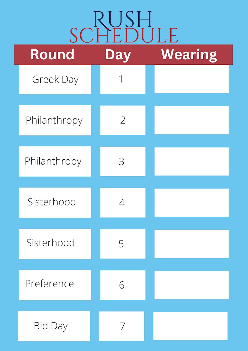 Ole Miss Sorority Planner for Rush, Digital Download, Sorority Rush ...