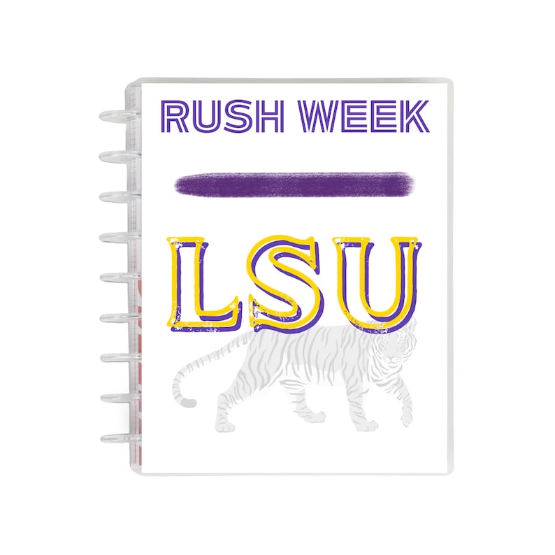 LSU Sorority Planner for Rush, Digital Download, Sorority Rush Notes ...