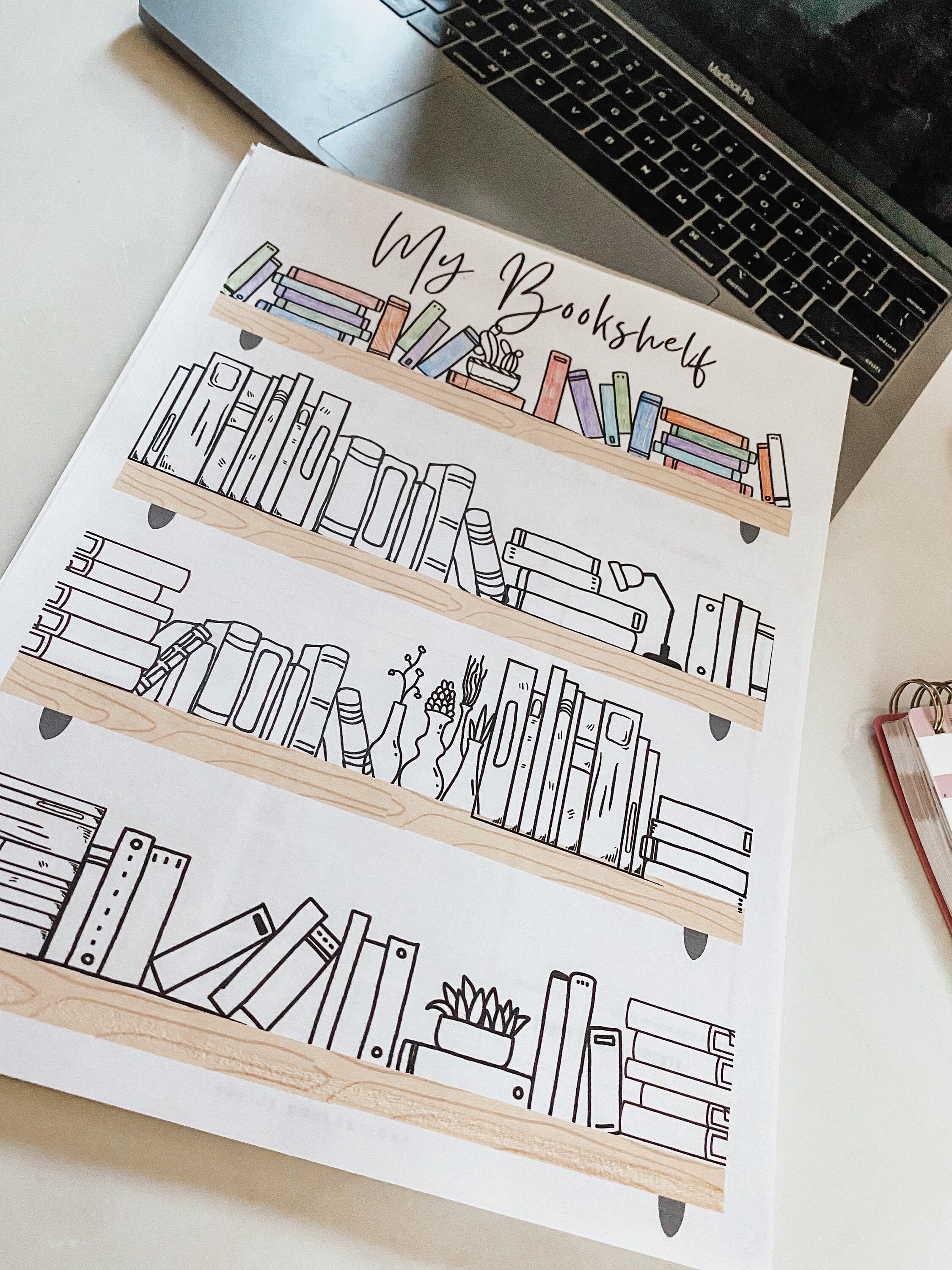 My Bookshelf Book Tracker 100 Books Reading Log Coloring Sheet Reading ...