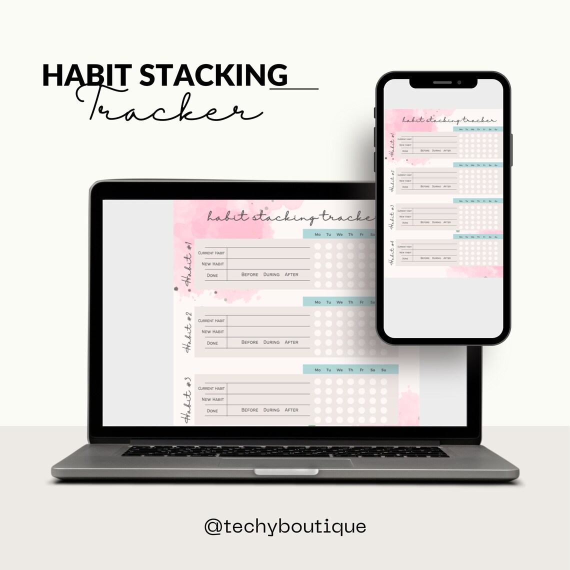 Easy Habit Stacking Tracker Template - Etsy