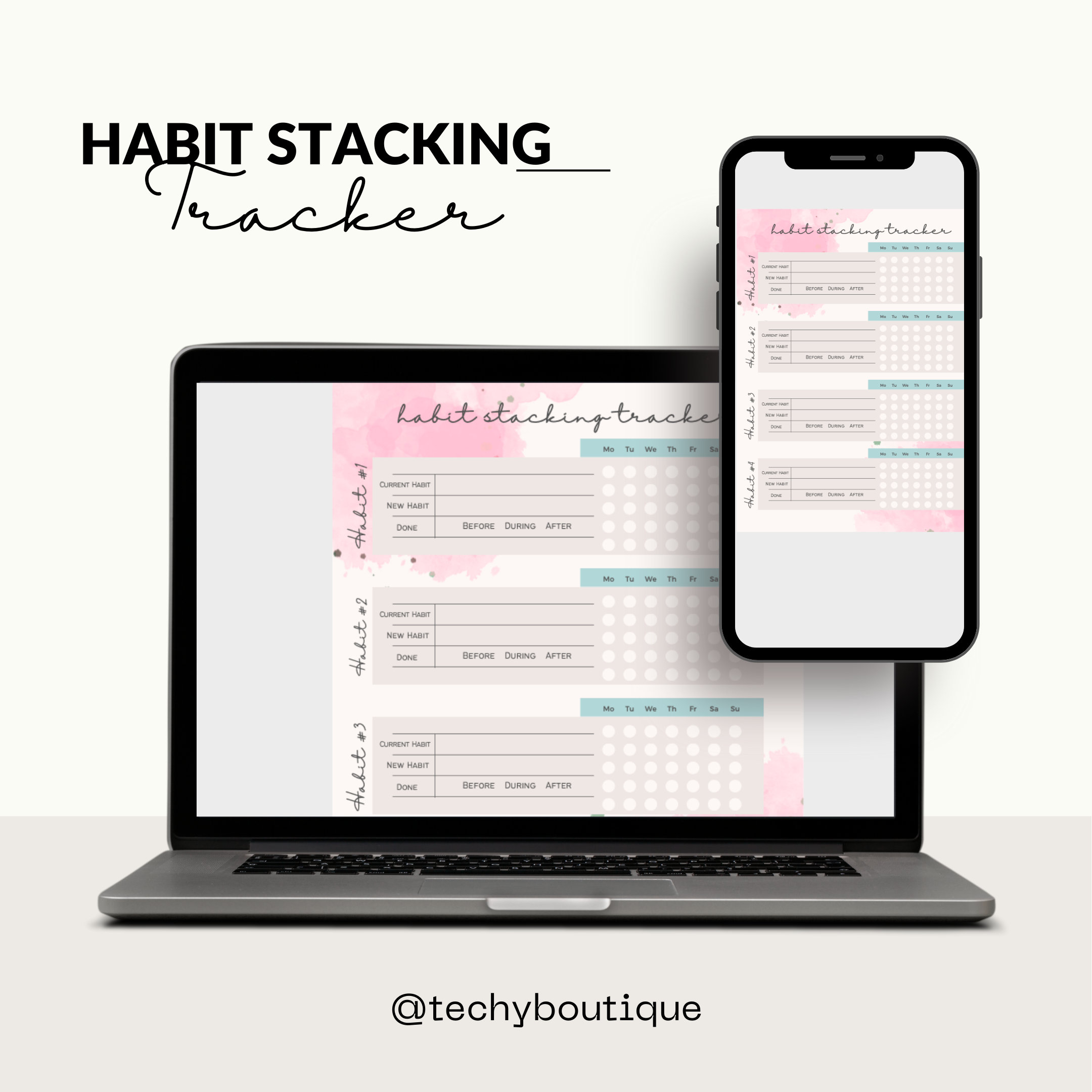 Easy Habit Stacking Tracker Template - Etsy